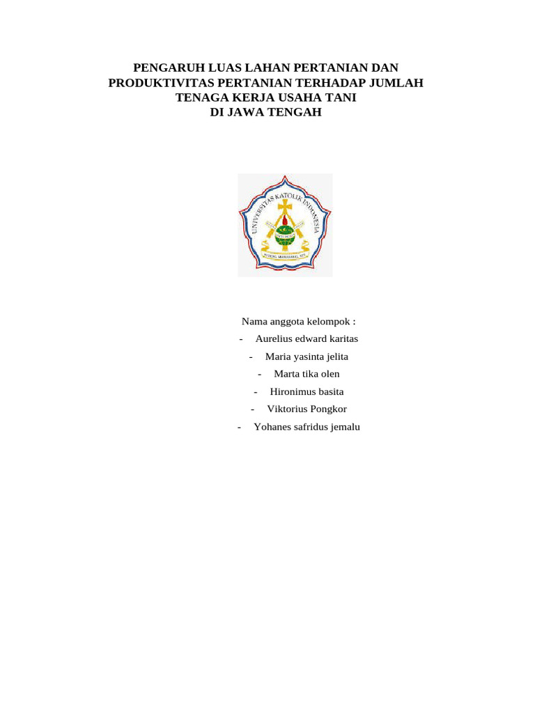 PENGARUH LUAS LAHAN PERTANIAN DAN,ekonometrika | PDF PENGARUH LUAS LAHAN PERTANIAN DAN,ekonometrika | PDF