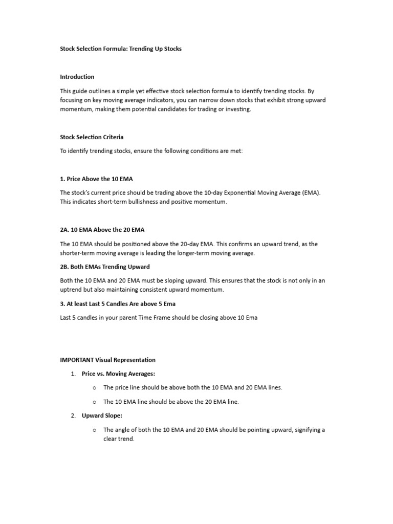 Stock Selection Formula for Traders | PDF