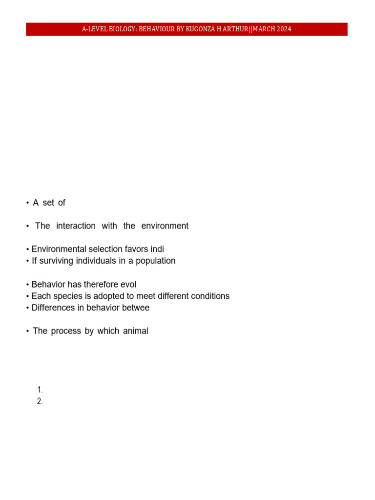 Behavior | PDF | Learning | Instinct