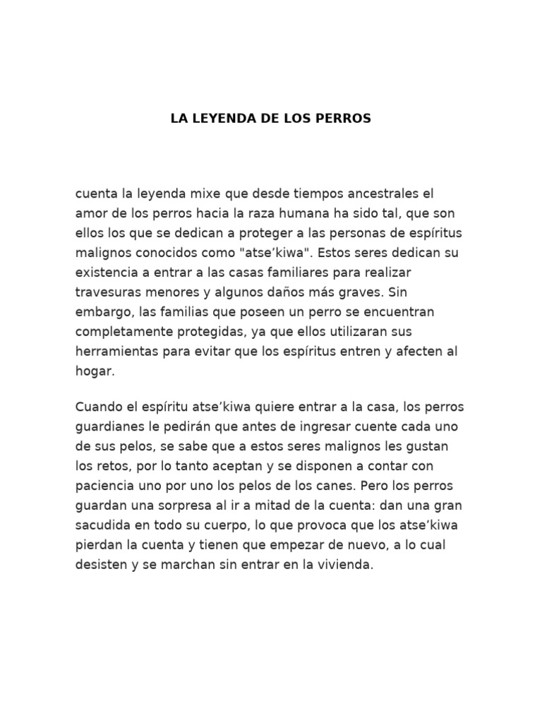 LA LEYENDA DE LOS PERROS | PDF