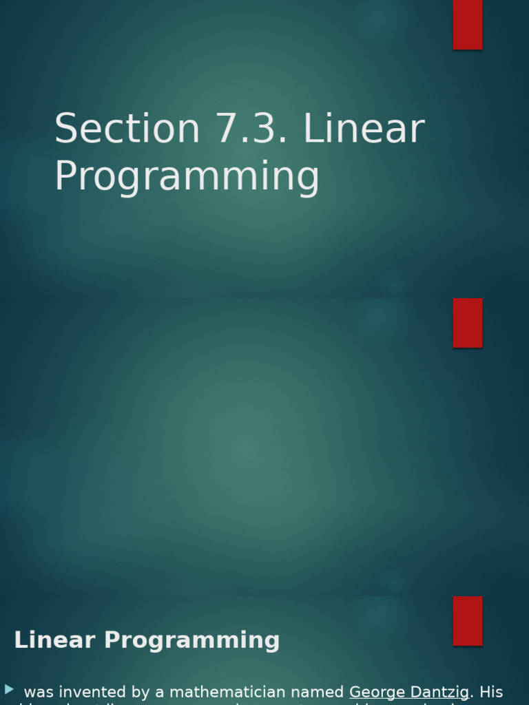 Linear Programming | PDF | Linear Programming | Mathematical Optimization