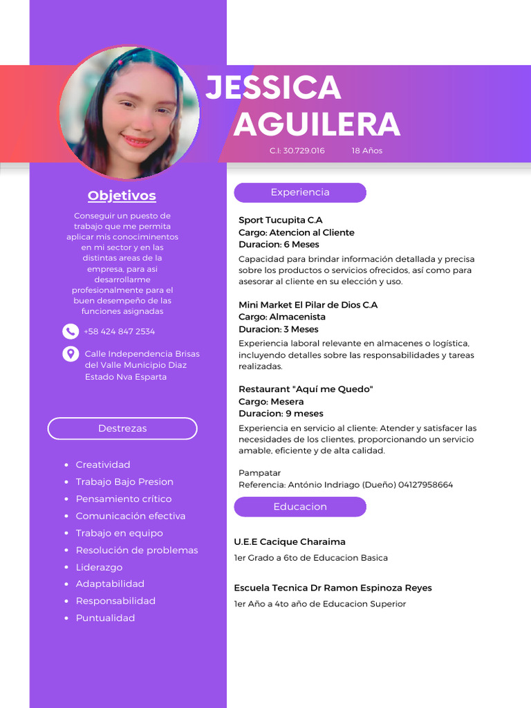Currículum Jessica Aguilera | PDF