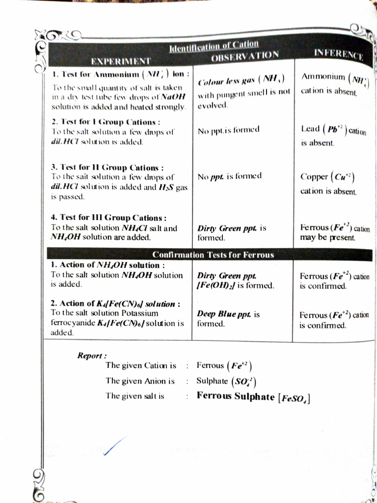 Chem Ananlysis of Simple Salt 2 | PDF | Salt (Chemistry) | Hydroxide