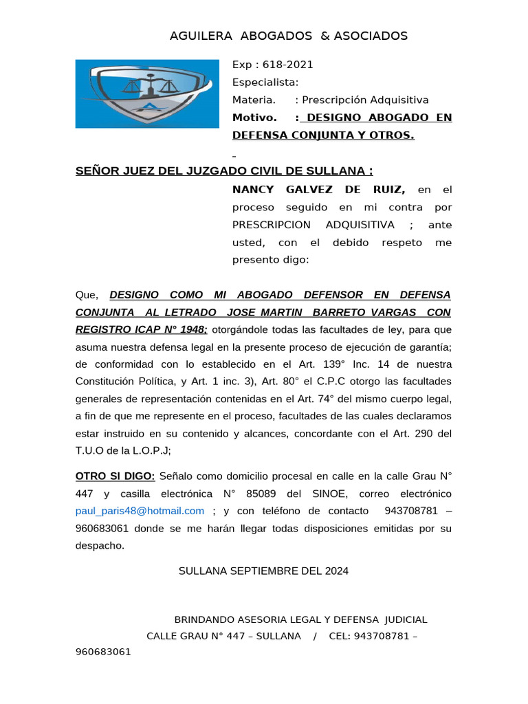 DEFENSA CONJUNTA Y OTROS | PDF