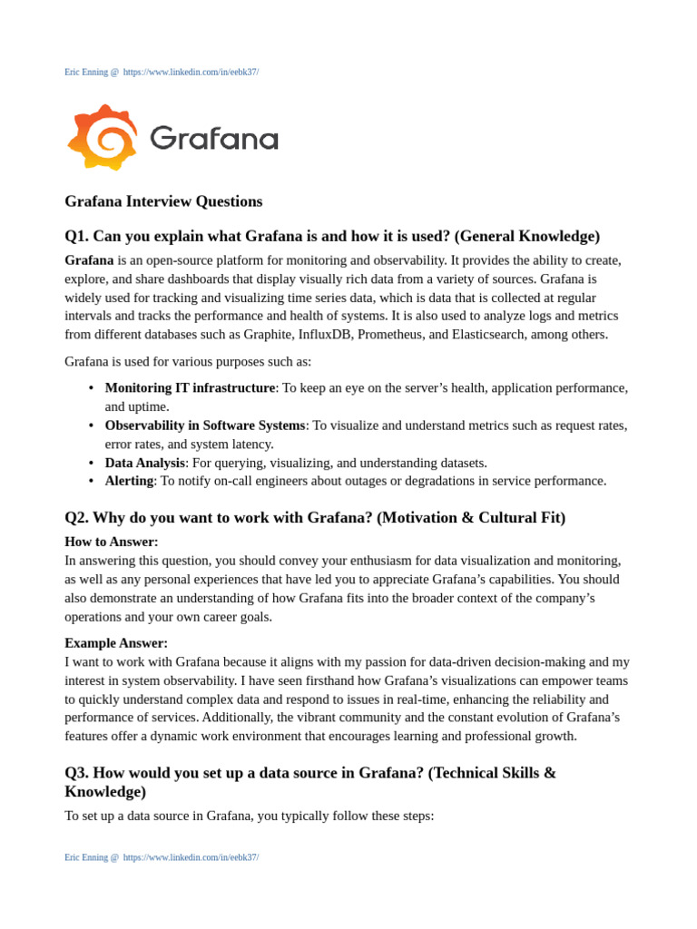 Grafana Interview Question | PDF | Databases | Load Balancing (Computing)