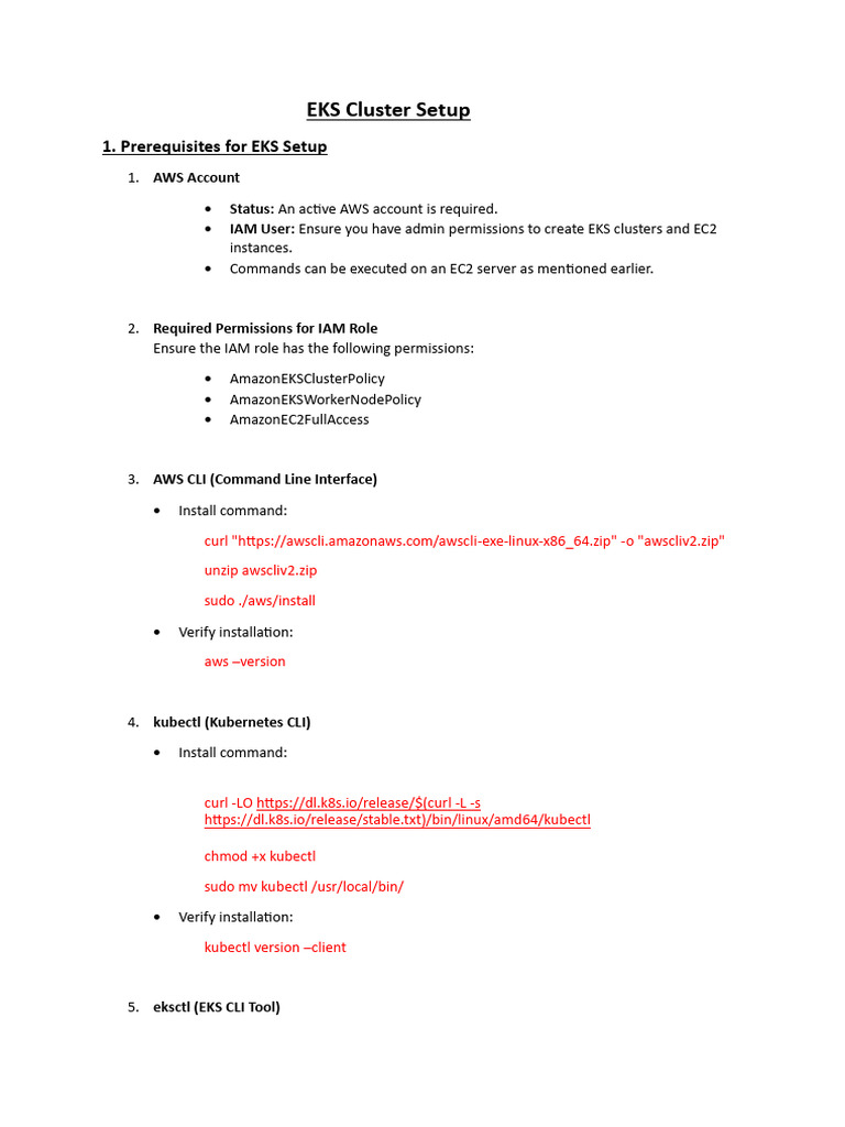 AWS EKS Cluster Setup | PDF | Computer Cluster | Software Engineering