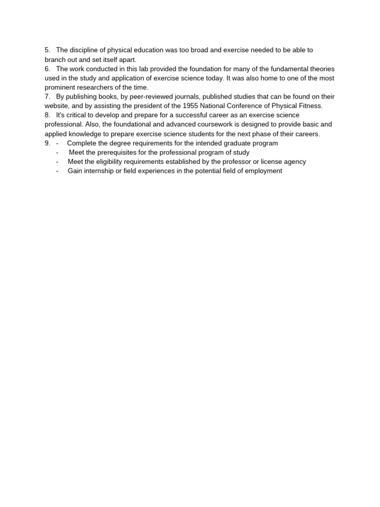 Foundations of Exercise Science Education | PDF
