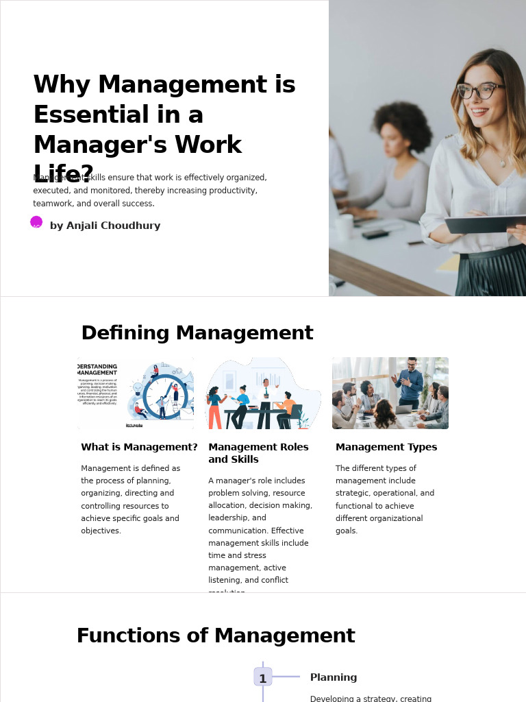 Why Management Is Essential in A Managers Work Life | PDF | Goal | Leadership