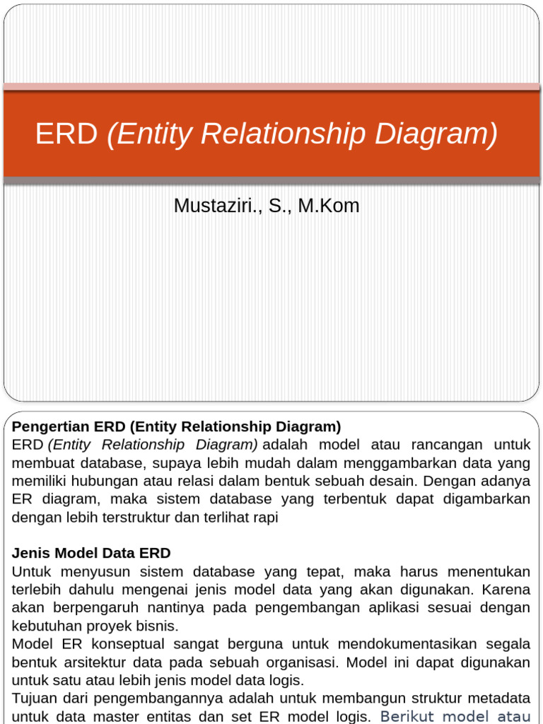 9.ERD (Entity Relationship Diagram) | PDF