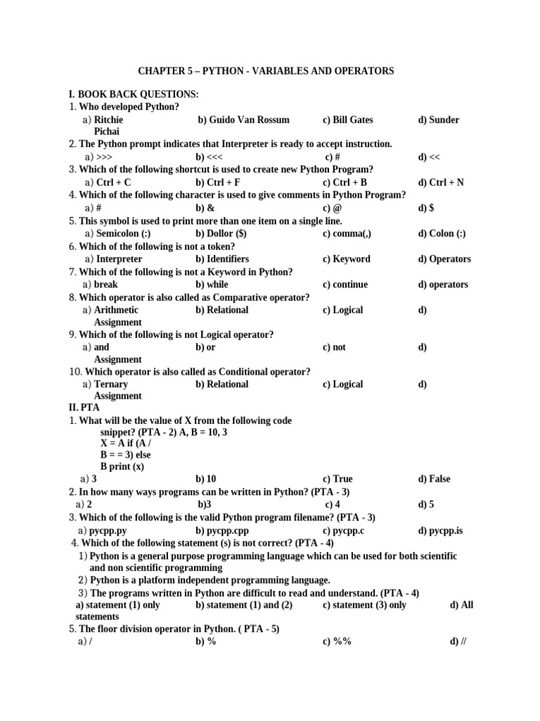 Chapter5 - Variables and Operators-12 | PDF | Python (Programming Language) | Computer Programming