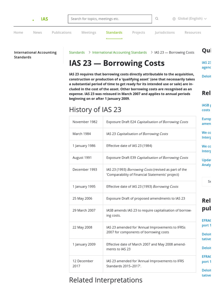 IAS 23: Borrowing Costs Explained | PDF | Expense | Business Economics
