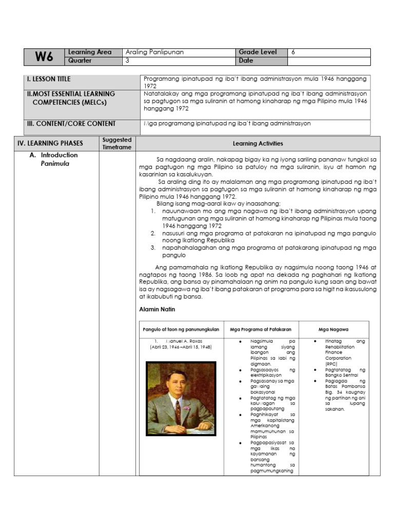 AP G6 Week6 Q3 | PDF