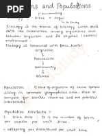 Organisms & Populations Handwritten Notes | PDF | Organisms | Ecology