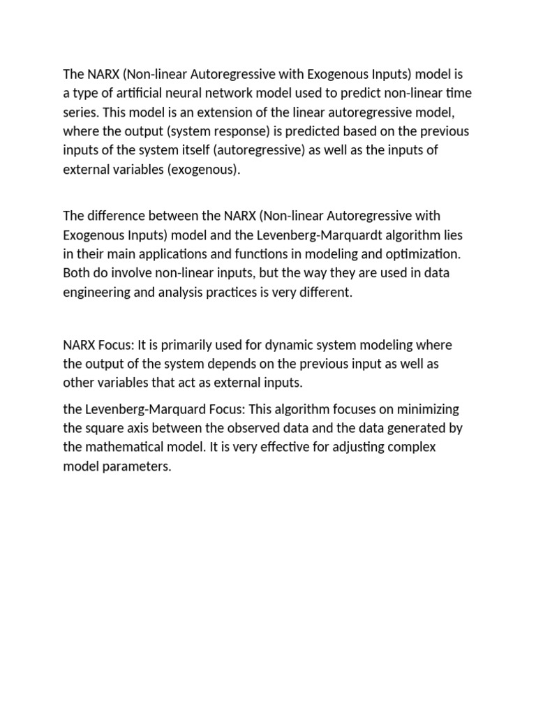 NARX Model for Dynamic Systems | PDF