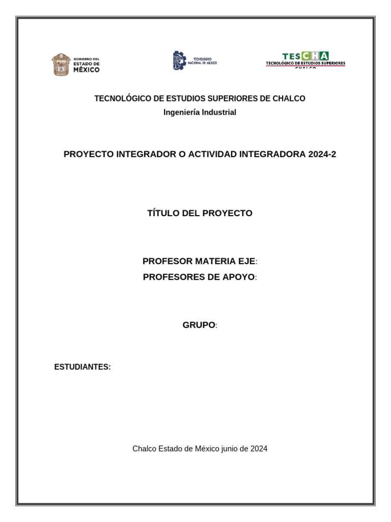PLANTILLA DE REPORTE PROYECTO INTEGRADOR 2024-2 | PDF | Citación | Libros