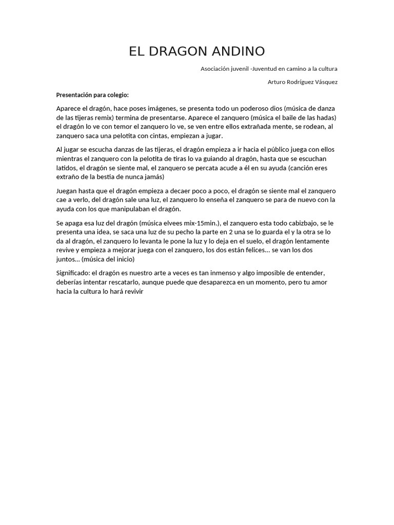 El Dragón Andino: Rescatando Cultura | PDF