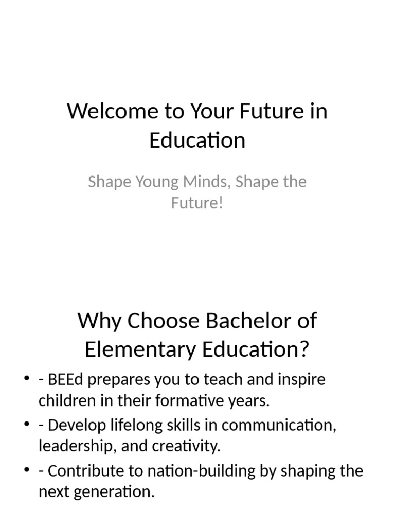 BEEd Presentation | PDF