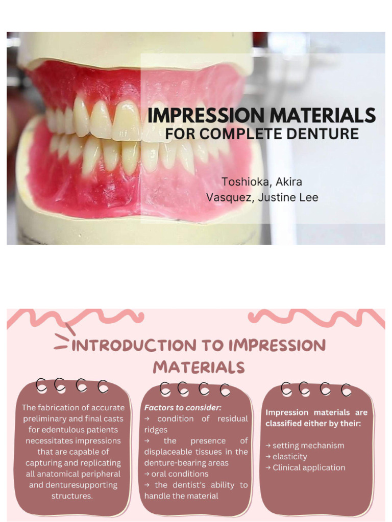 Impression-Materials-for-Complete-Denture-Materials-for-Complete-Denture | PDF