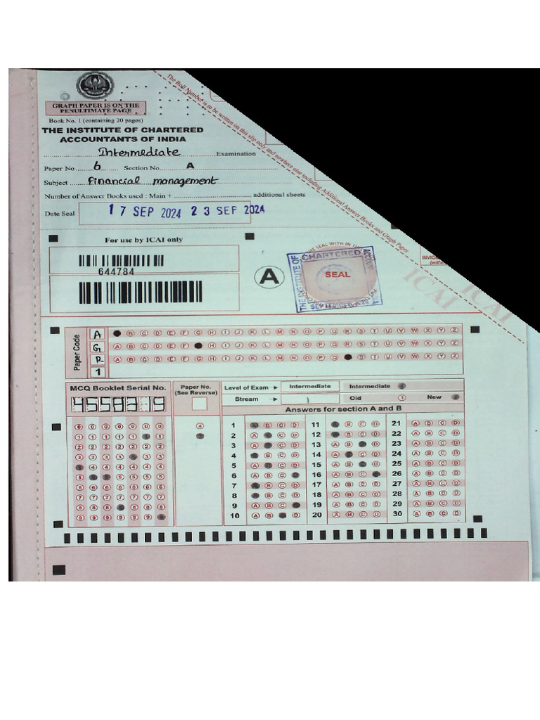 Fm and sm omr answer sheet | PDF