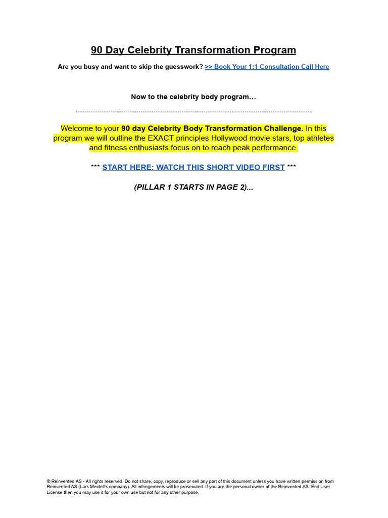 90 Day Celebrity Transformation Program | PDF | Dietary Supplements | Foods