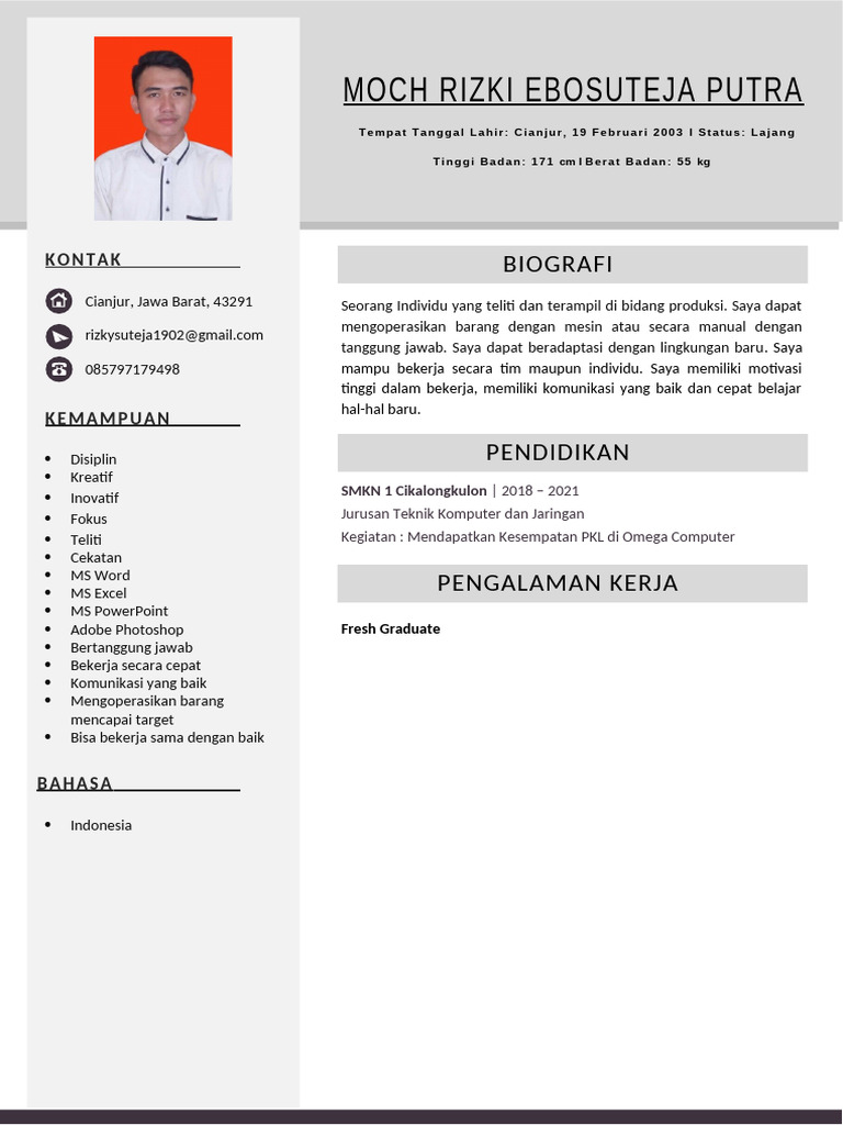 Cv_moch Rizki Ebosuteja Putra 2 | PDF