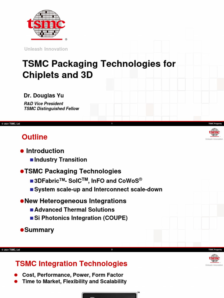 2021 HotChips TSMC Packaging Technologies For Chiplets and 3D - 0819 Publish - Public | PDF ...