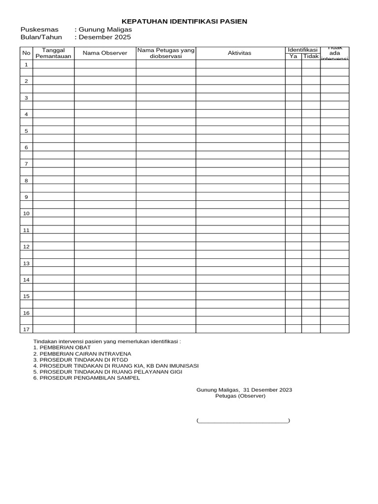 FORM Identifikasi | PDF