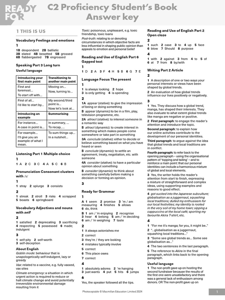 RF - C2 - SB - Answer Key | PDF | Adverb | Adjective