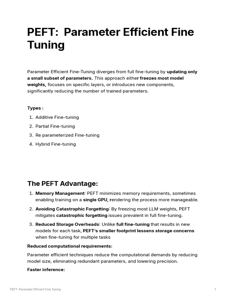 PEFT Parameter Efficient Fine Tuning | PDF | Mathematical Optimization | Computational Neuroscience