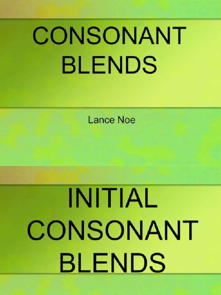 Consonant Blends | PDF