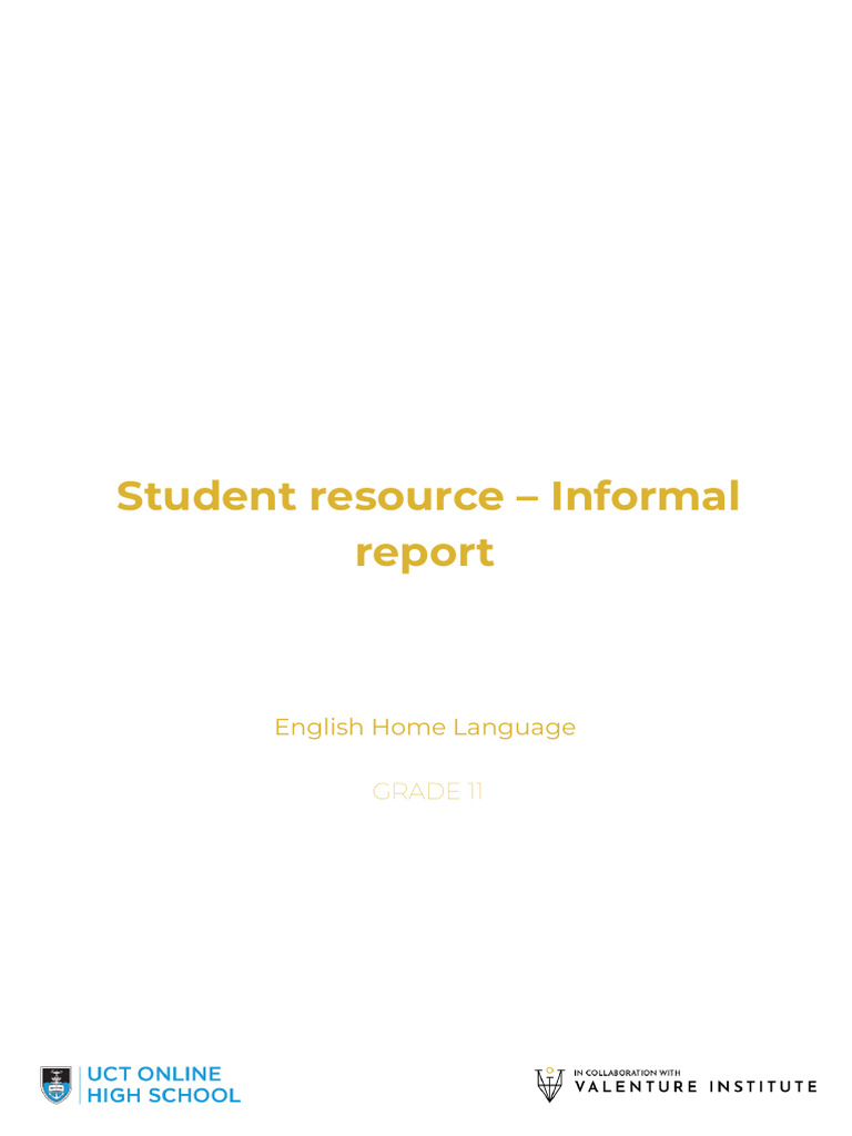 Gr11_English_M6_6.5_Student_Resource_Informal report | PDF