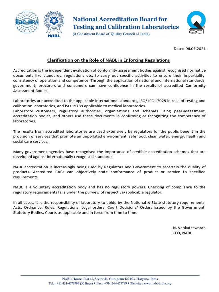 Clarification On NABL Role 2 | PDF