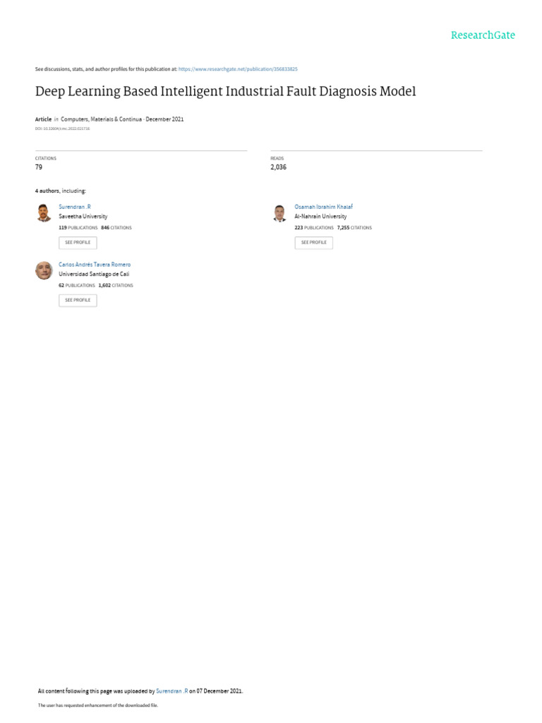 Intelligent Fault Diagnosis Using Deep Learning | PDF | Deep Learning ...