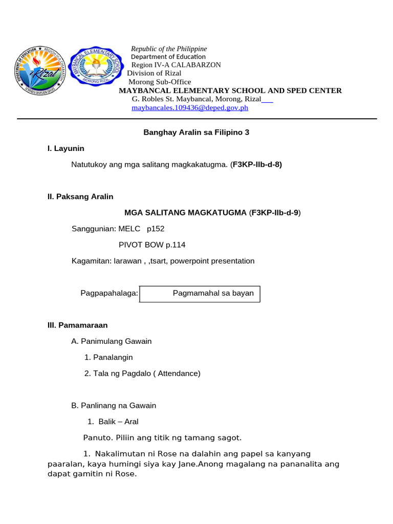 Filipino Cot 2nd Qt | PDF