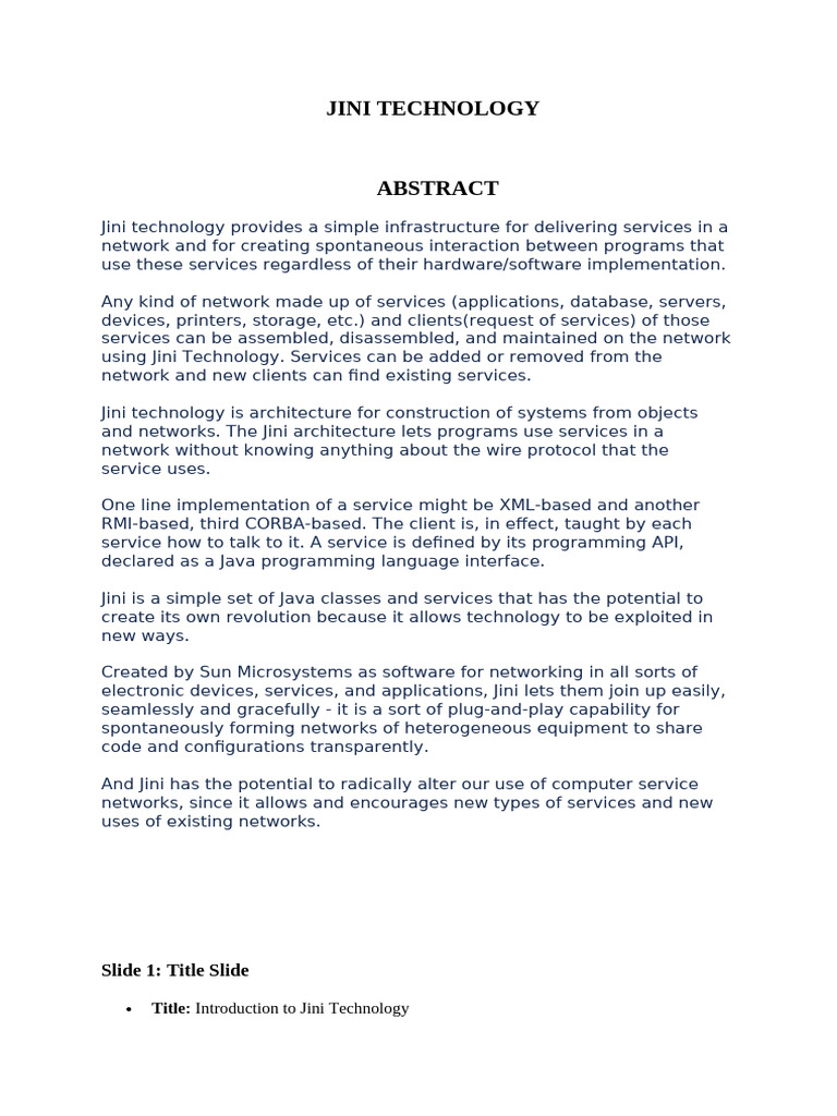 Jini Tec 1 | PDF | Internet Of Things | Cloud Computing