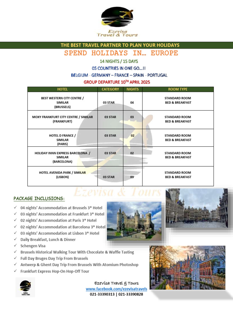 10 Apr Europe Group Tour | PDF | Brussels | Fee