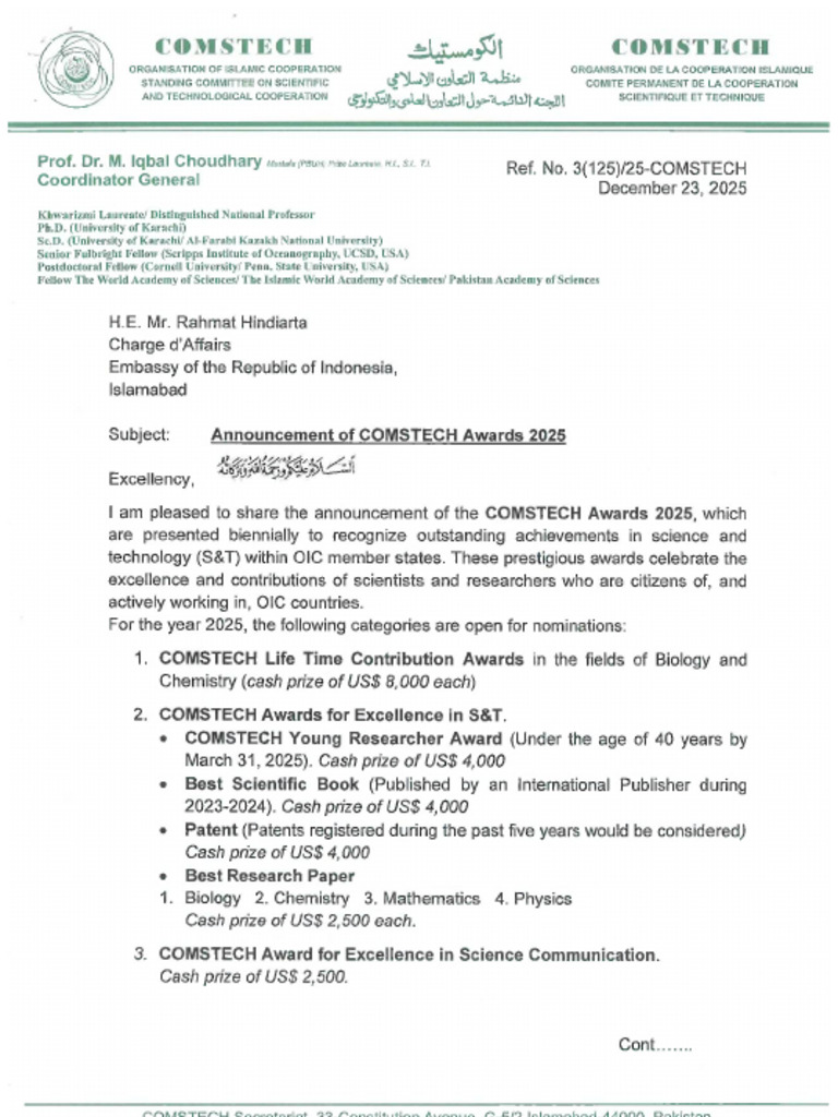 Comstech_oic Award 2025 | PDF
