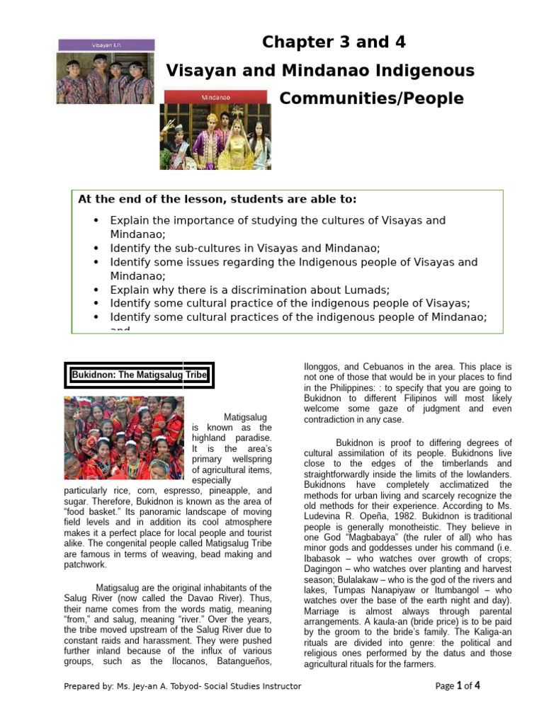 Matigsalug Tribe | PDF | Mindanao