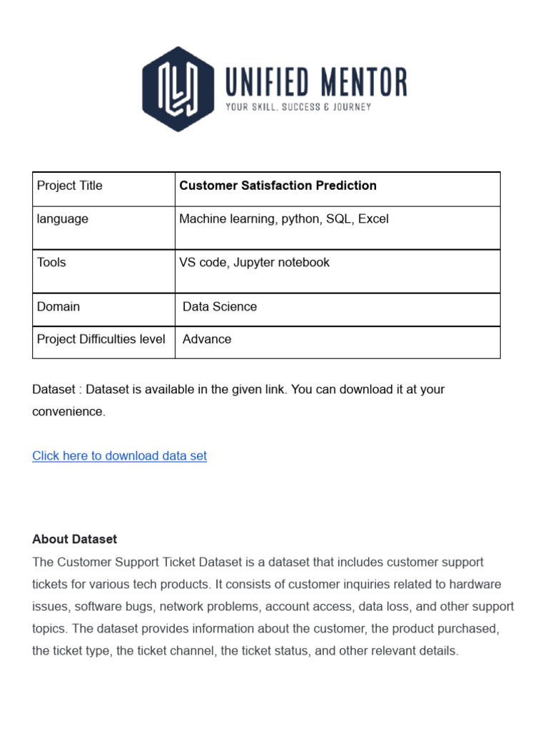Customer Satisfaction Prediction Project | PDF | Machine Learning ...