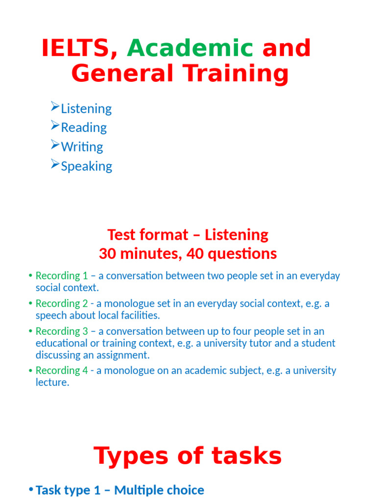 IELTS Intro | PDF | International English Language Testing System ...