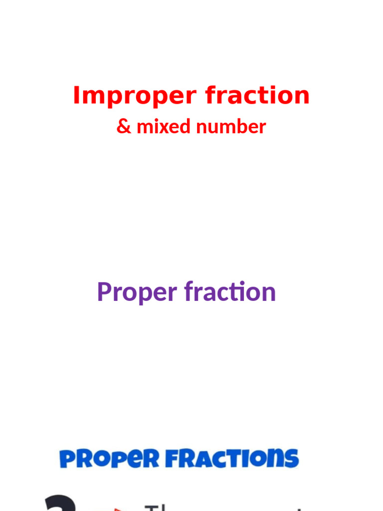 Proper Fraction and Improper Fraction | PDF