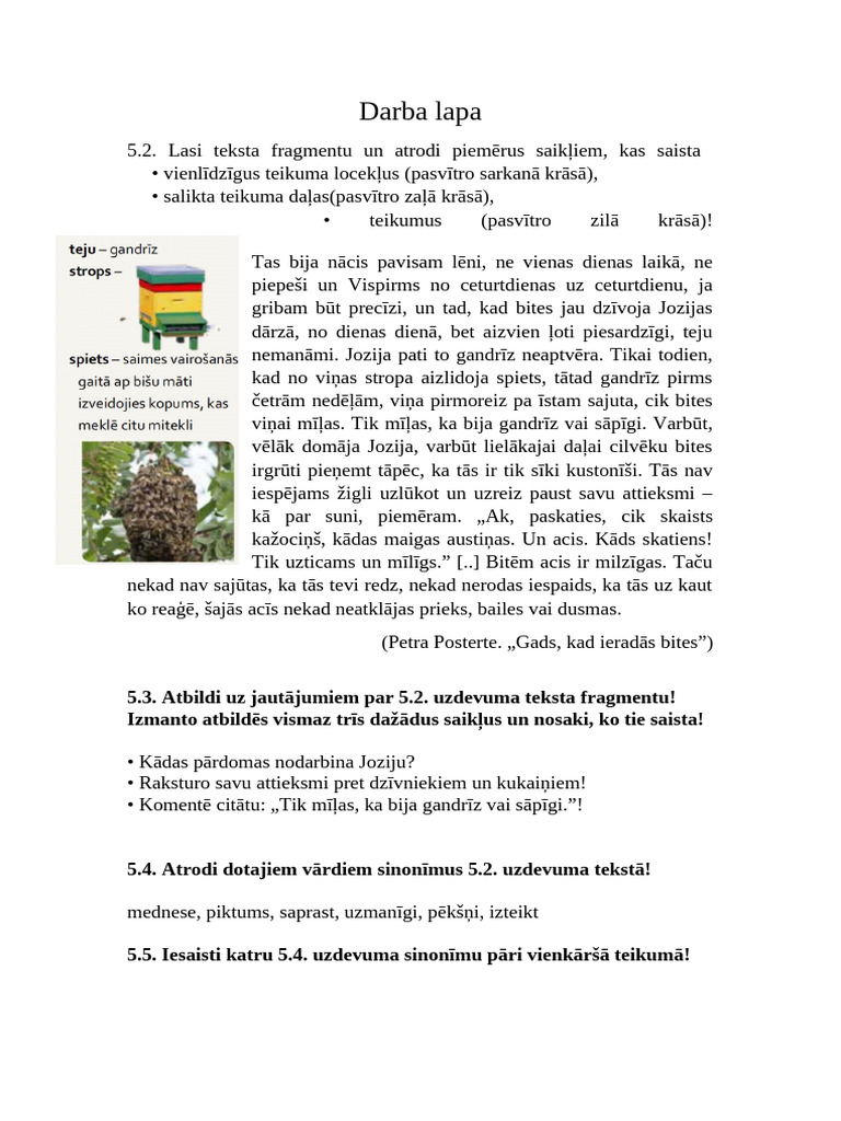 Darba Lapa Saikli | PDF