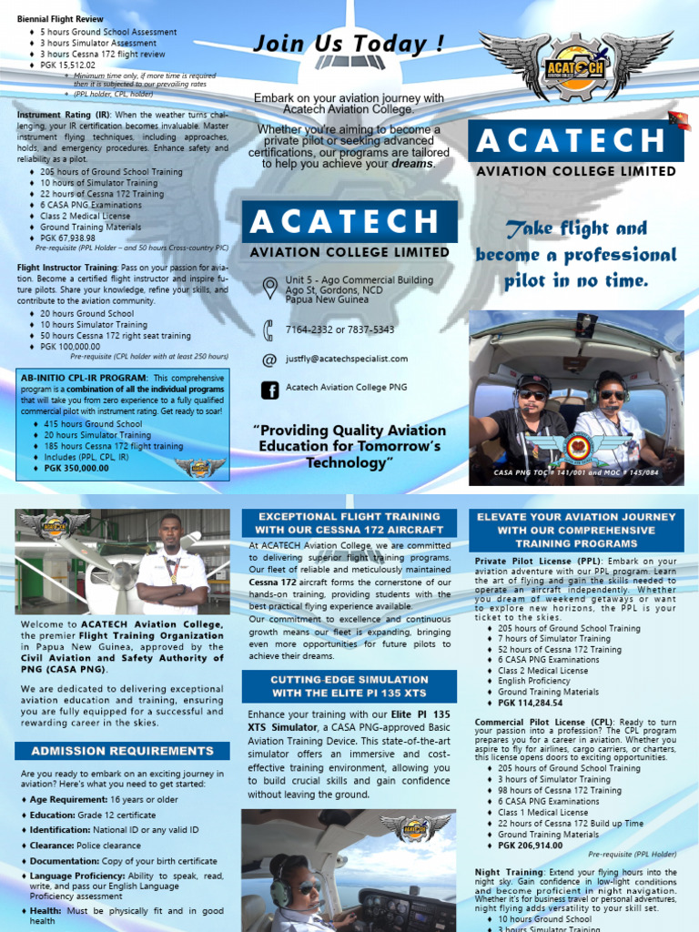 Brochure - ACATECH Aviation Pilot Training. | PDF | Flight Instructor ...