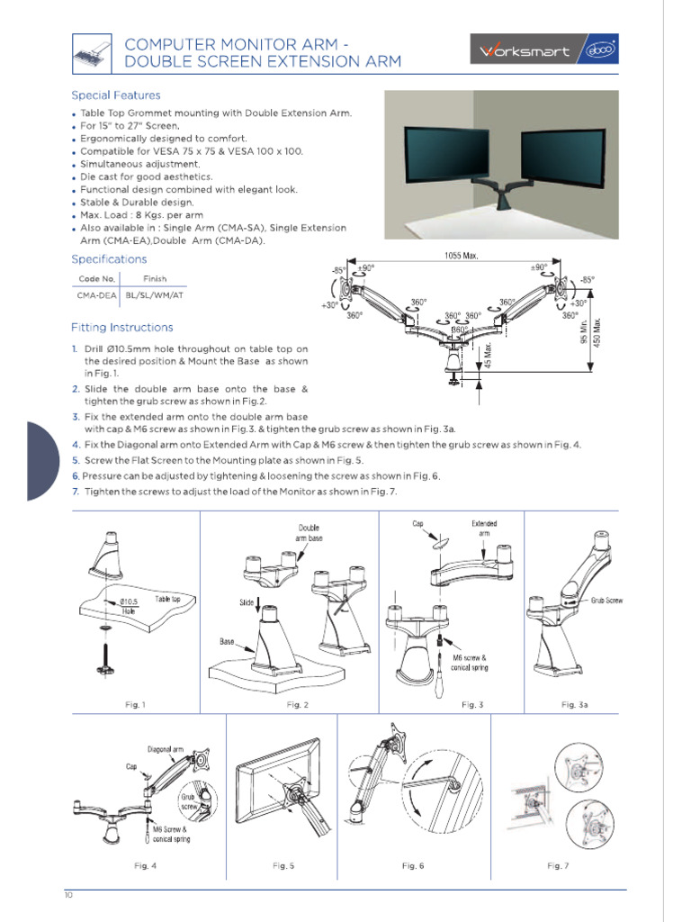 18002845_computer-monitor-arm-double-extension-arm | PDF