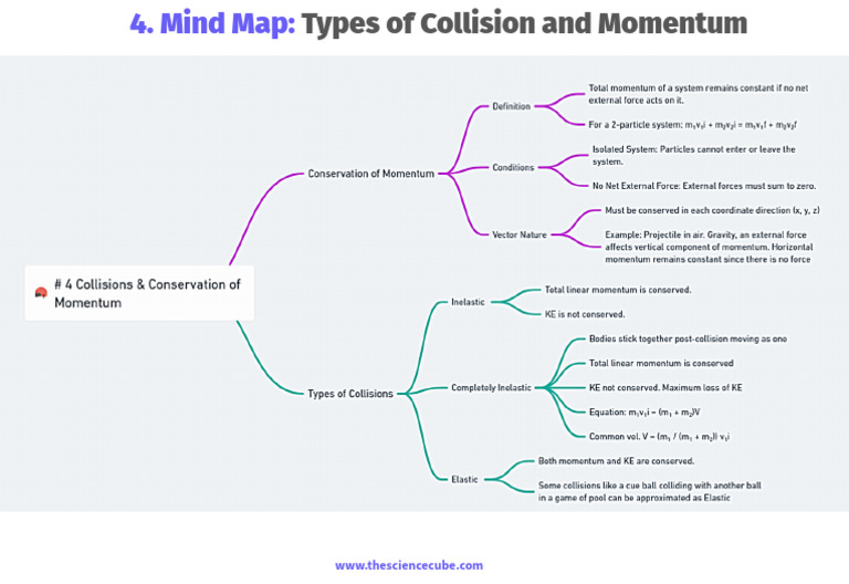 Types of Collisions and Linear Momentum (Mind Map) | PDF