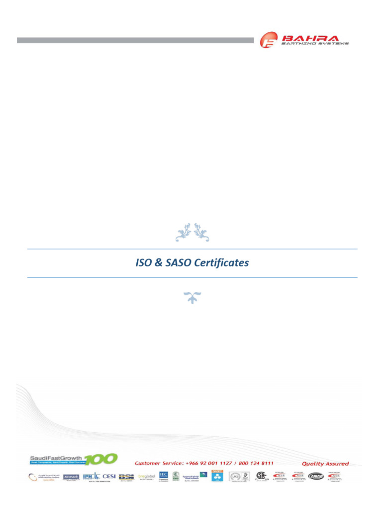 ISO Certficate & SASO Certificate | PDF