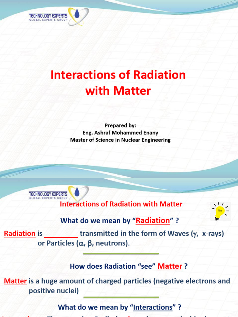 Interactions of Radiation With Matter | PDF | Neutron | Radiation