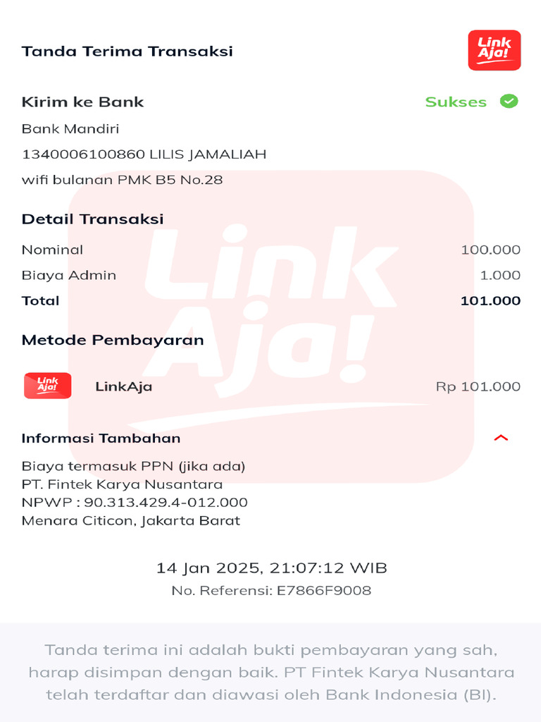 LinkAja_RECEIPT_20250114_210730_20250114_210730 (1) | PDF