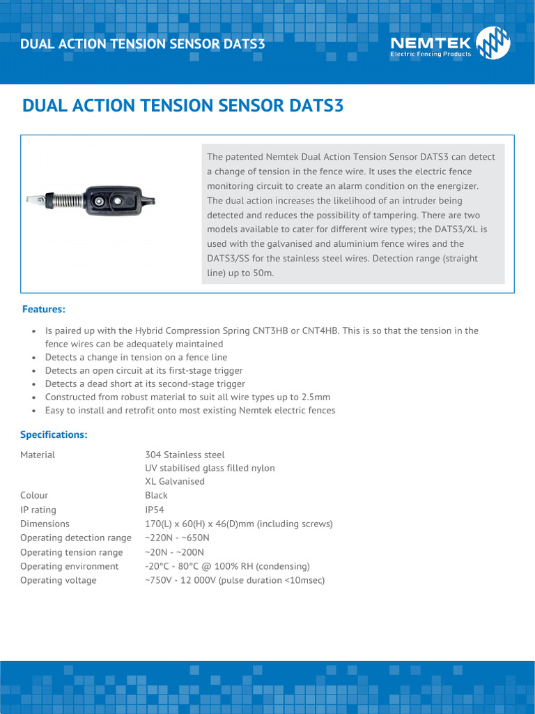 NEMTEK Dual Action Tension Sensor DATS3 | PDF