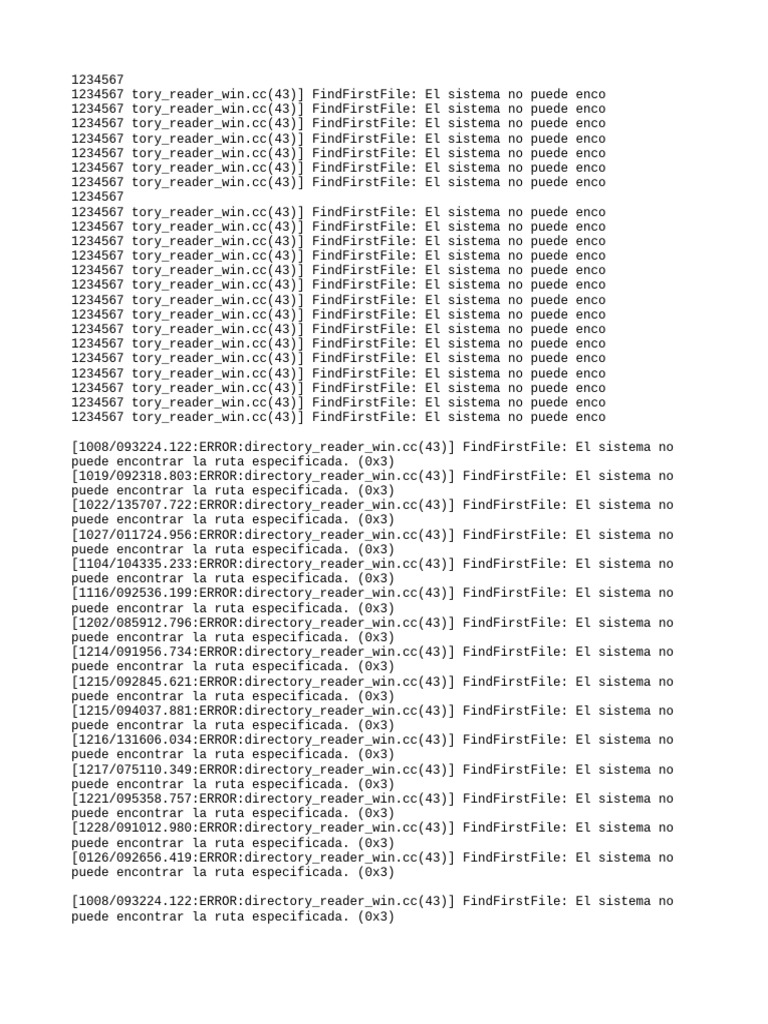 Errores de FindFirstFile en Windows | PDF